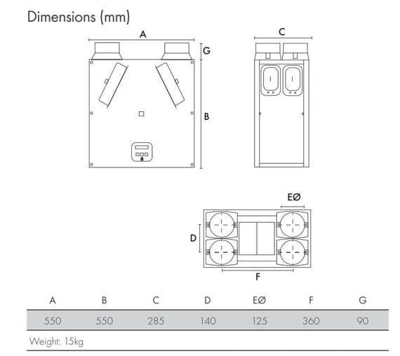 Vent Axia 443319L Sentinel Kinetic BH Heat Recovery Unit - Humidistat ...